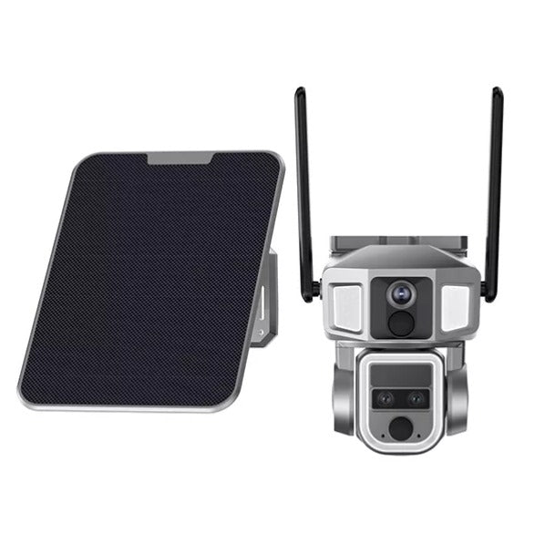 CRONY-Y7A Solar Triple-Lens Linkage Camera 10X Zoom WiFi & 4G ...
